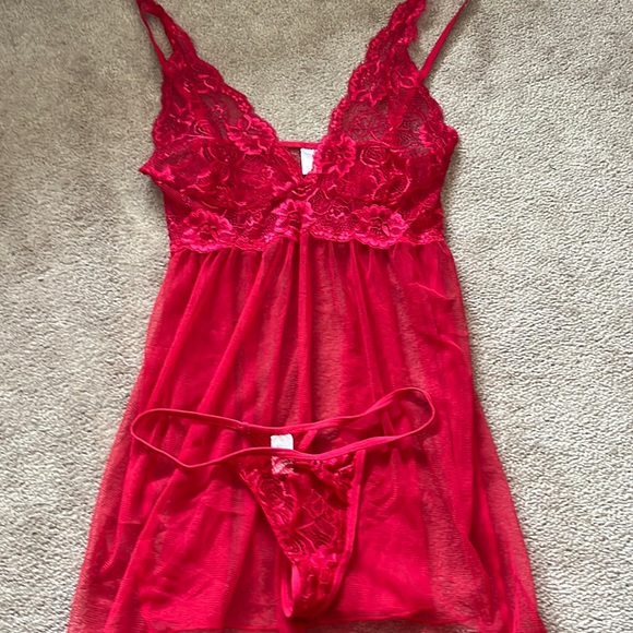 Intimates & Sleepwear | Red Lacey Lingerie Set | Poshmark